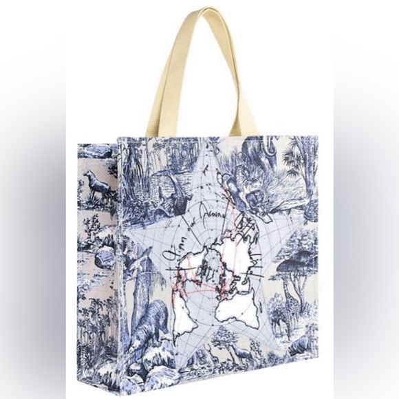 Dior | Bags | Christian Dior Blue And Tan Tote Bag Comes In Original ...